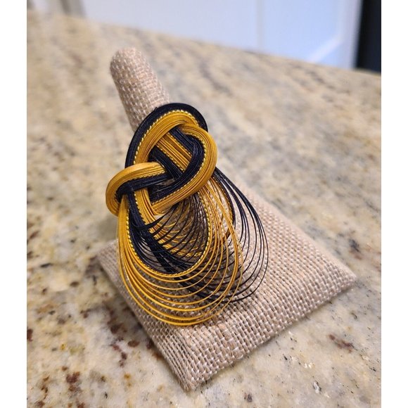 Unbranded | Jewelry | Vintage Mizuhiki Blue Gold Tone Knotted Straw ...